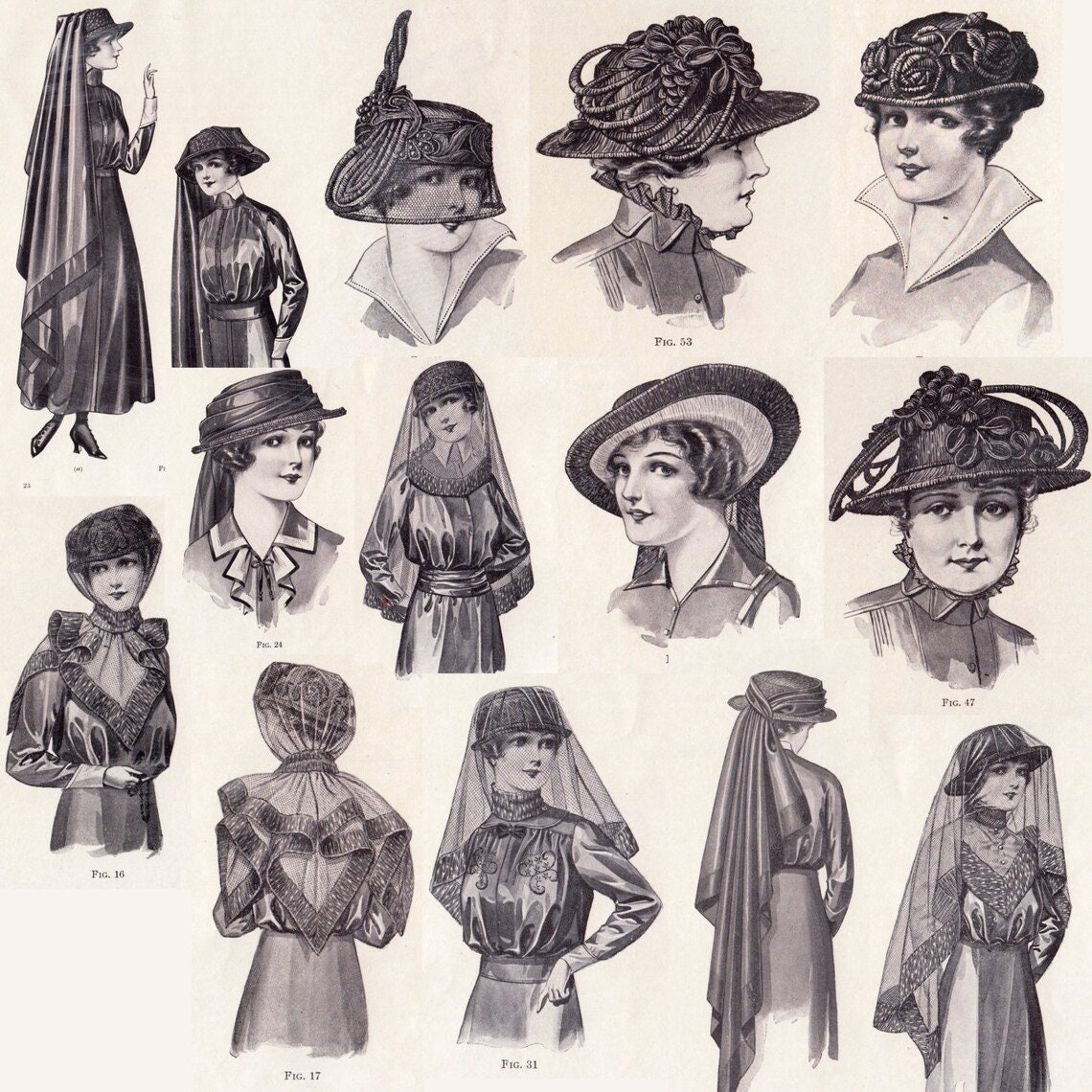 Mourning Hat 1920s-1930s - Etsy