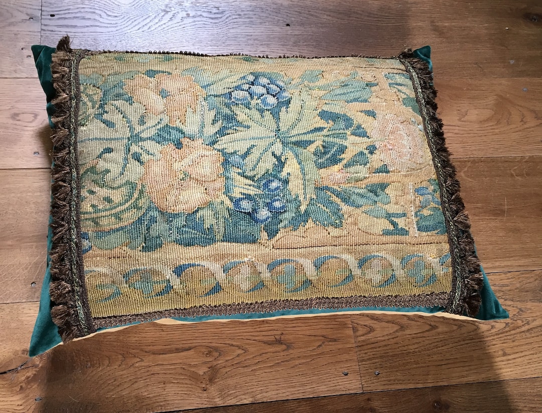 16th Century Flanders Hand-woven Tapestry Cushion, Pillow With Flowers ...