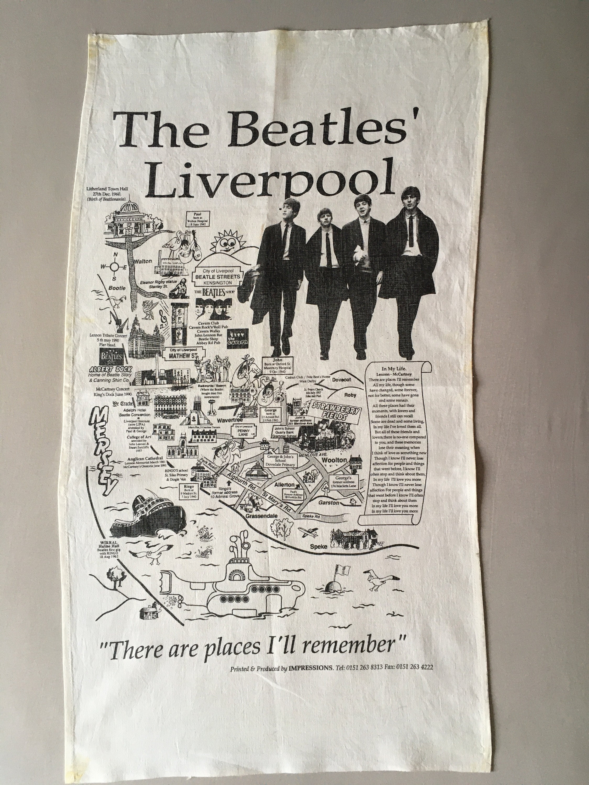 The Beatles Liverpool Tea Towel 1990 - Etsy