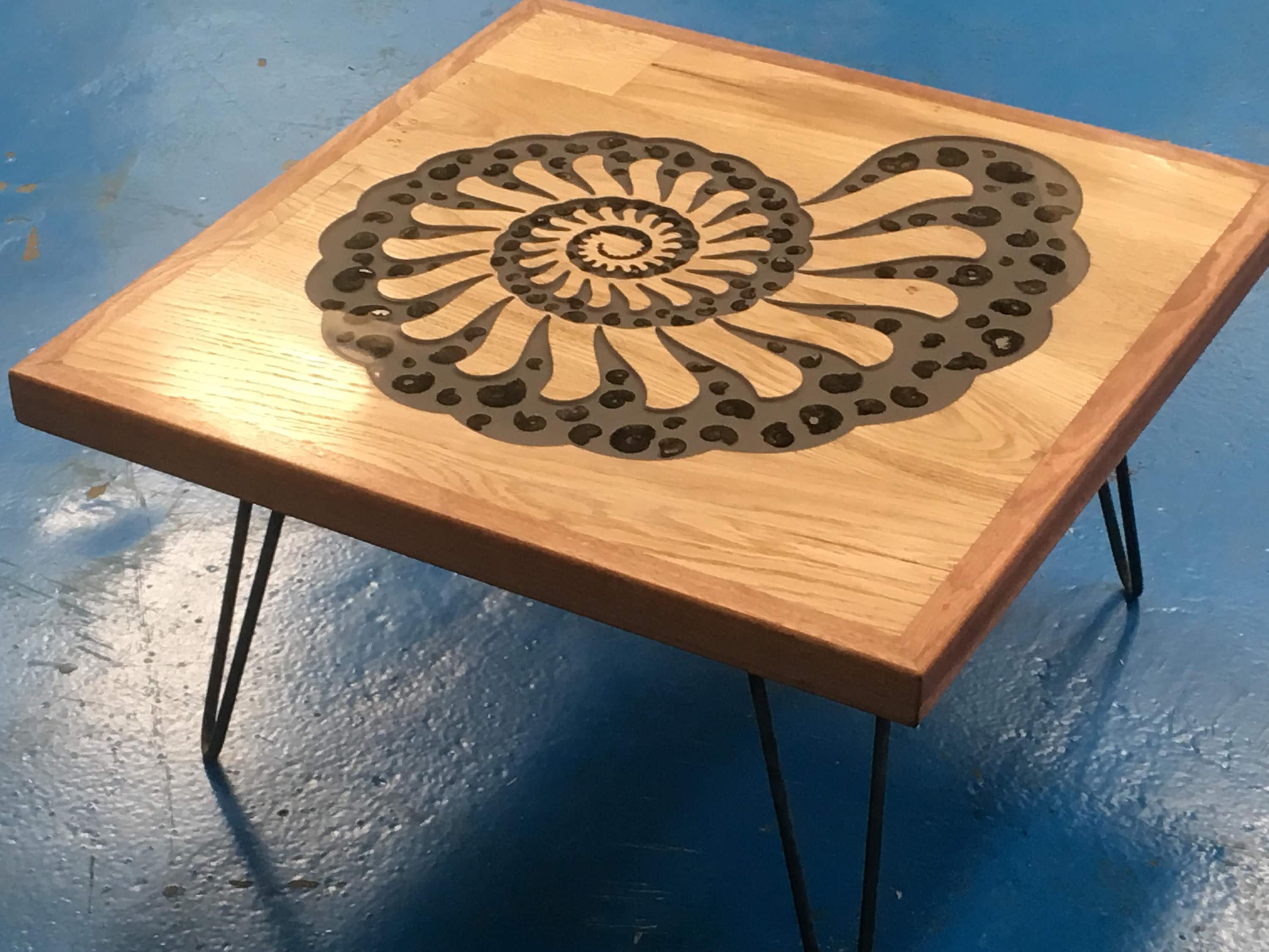 Ammonite Coffee Table with real ammonites | Etsy
