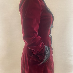 Gothic Victorian Vampire Steampunk Velvet Red Tailed Jacket Coat Plus ...