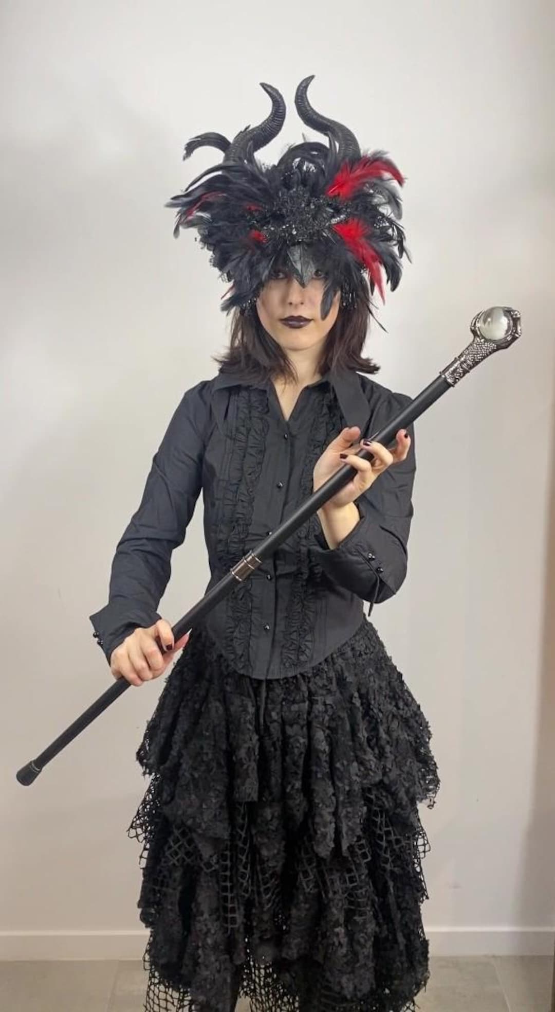 Gothic Witch Staff – Steampunk Wizard Necromancer Crystal Cane - Etsy
