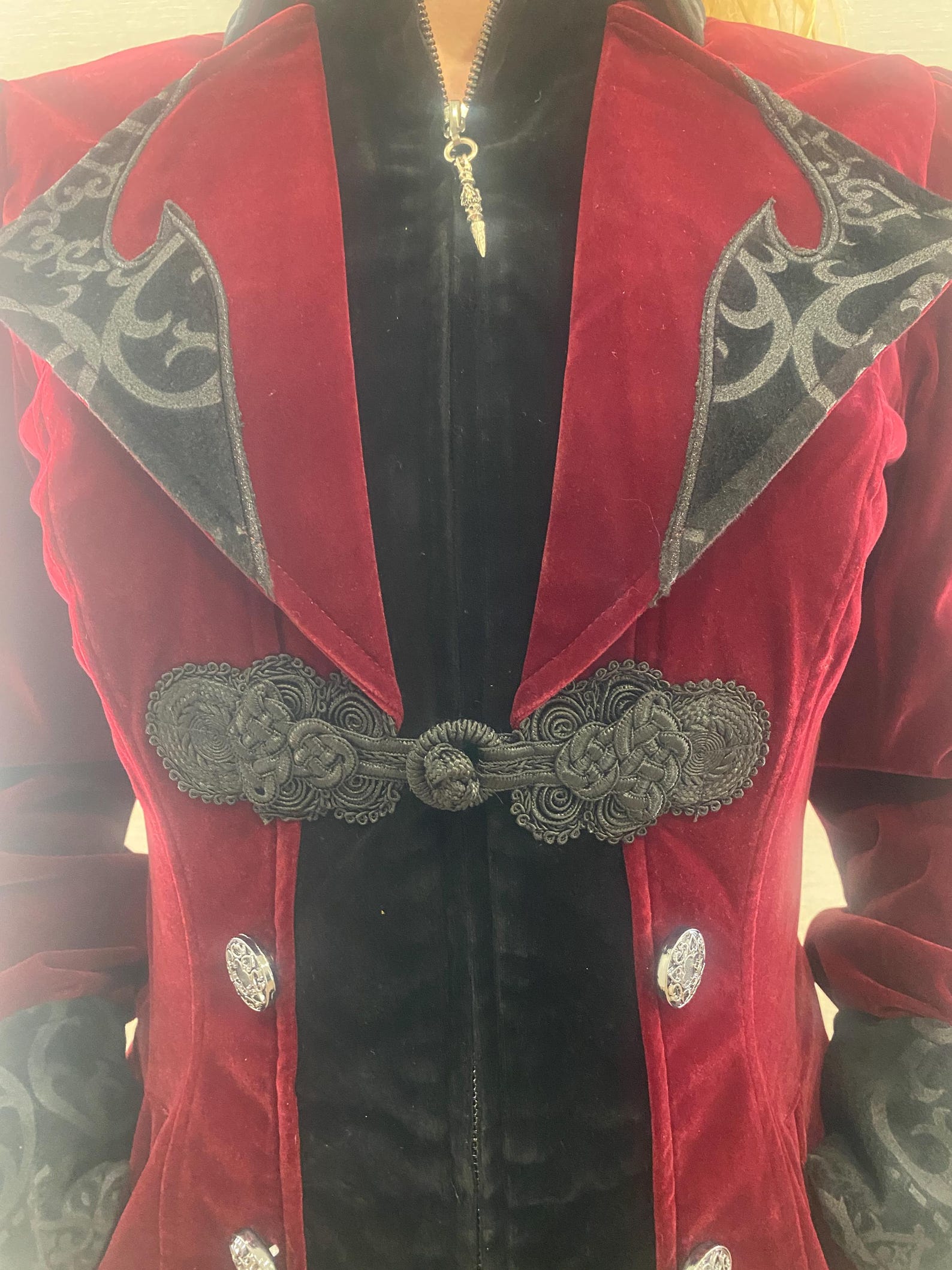 Gothic Victorian Vampire Steampunk Velvet Red Tailed Jacket Coat Plus ...
