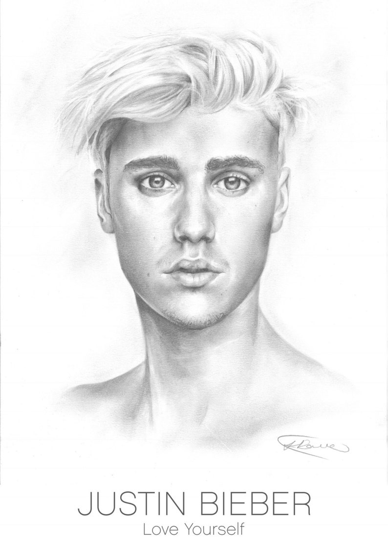 Justin Bieber Pencil Portrait Love Yourself copies | Etsy Justin Bieber Pencil Portrait Love Yourself copies | Etsy
