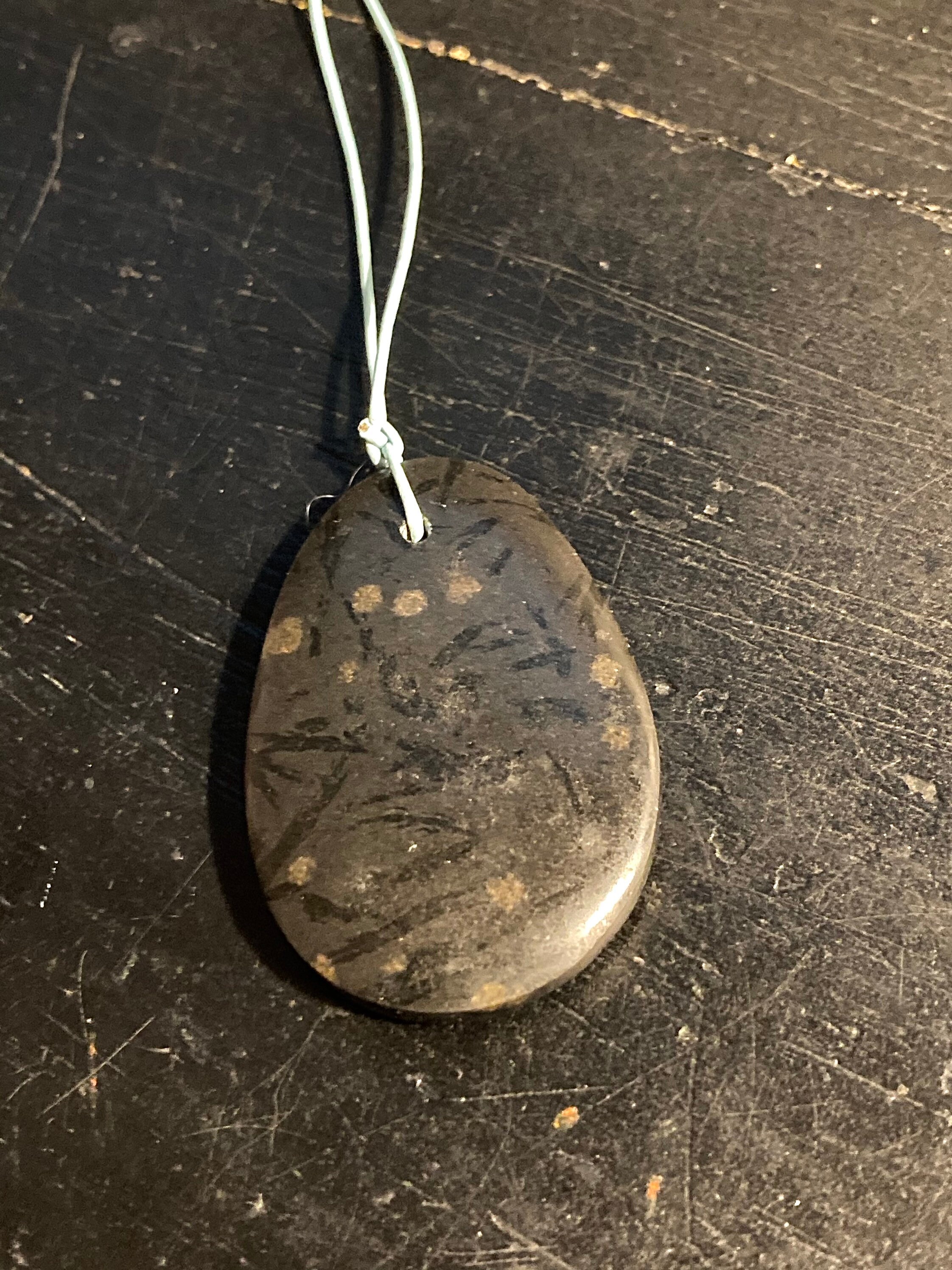 Basanite conglomerate pendant rock mineral necklace | Etsy