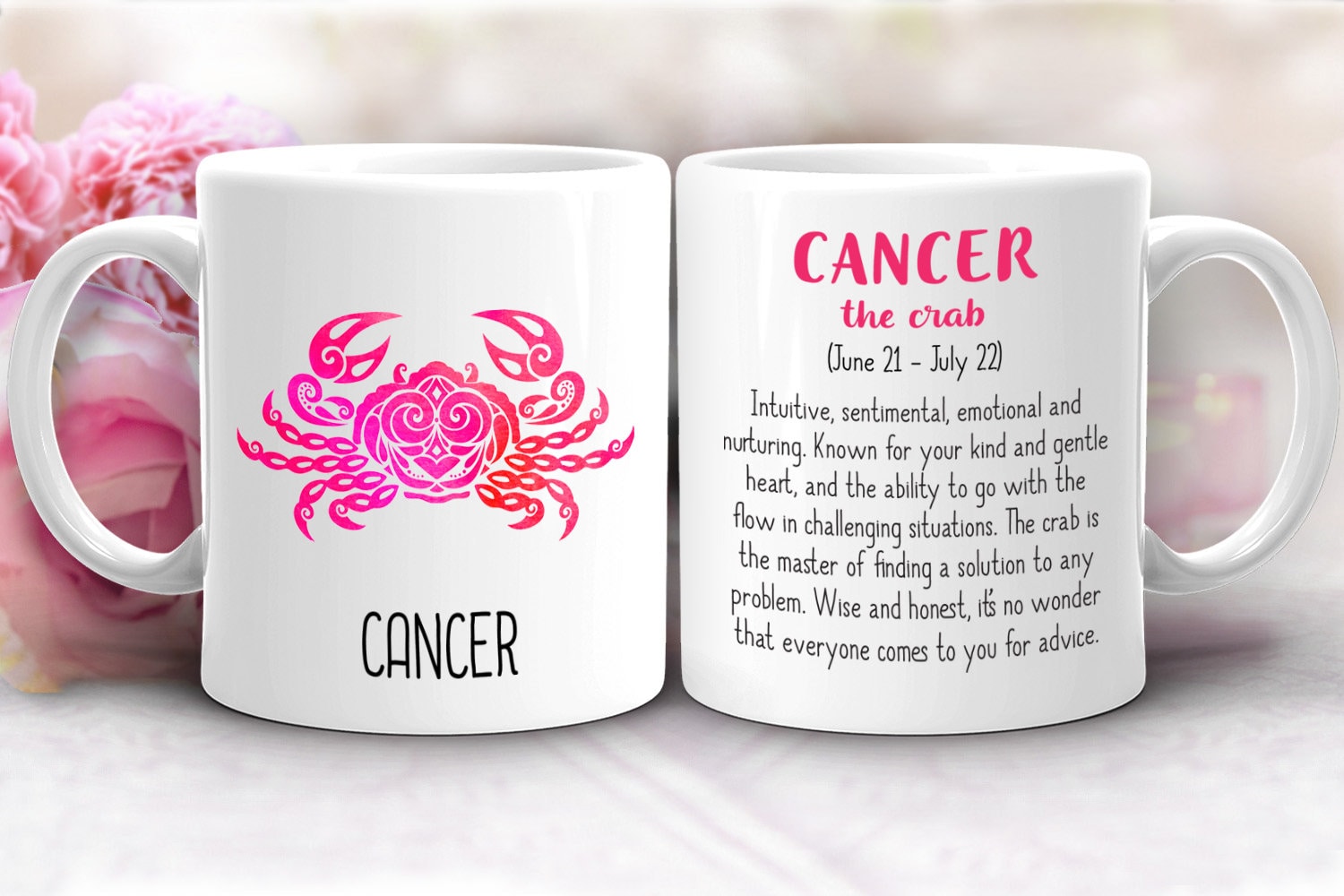 Cancer Zodiac Sign Mug - Symbol & Description (june 21 – July 22 ...