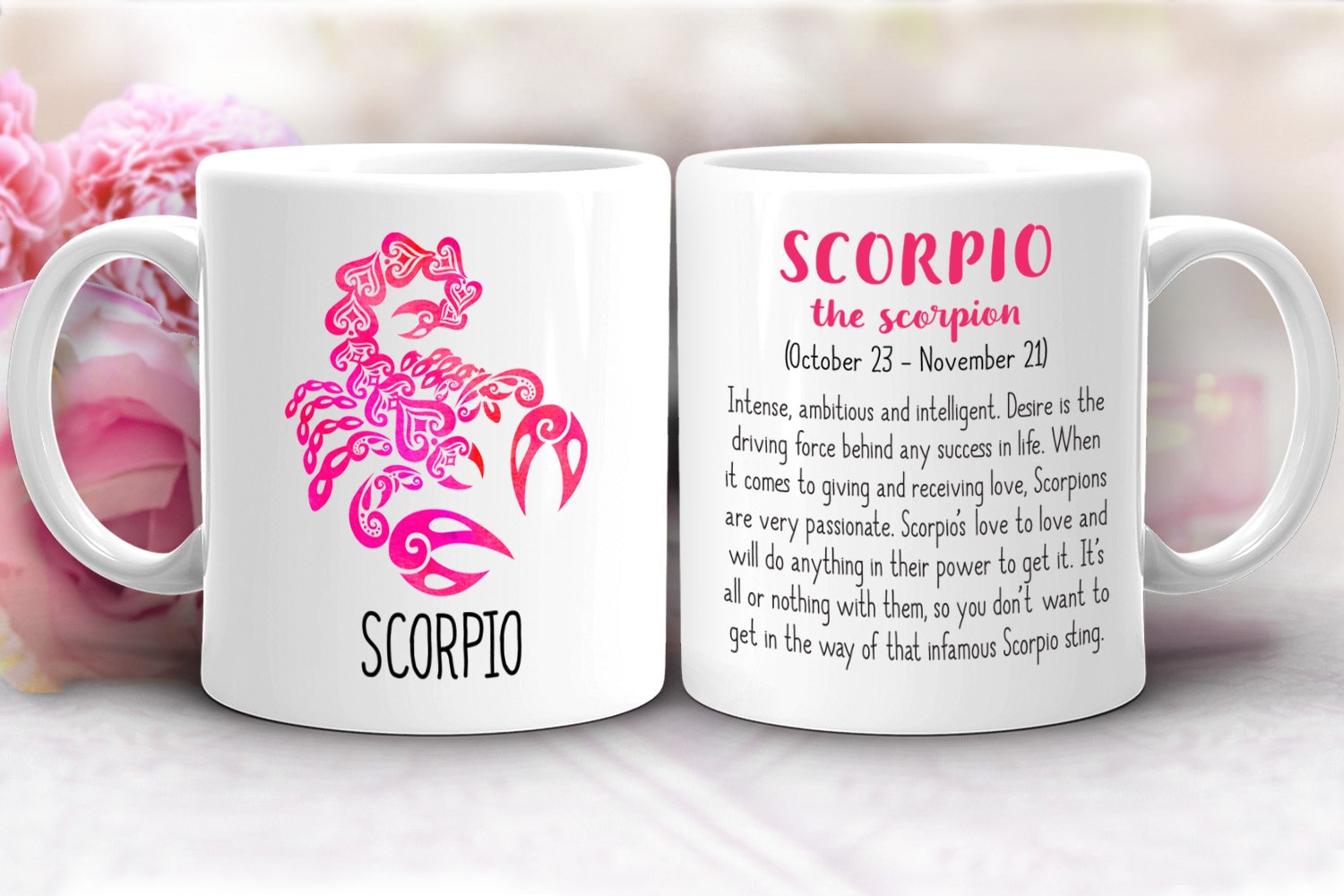 Scorpio Zodiac Sign Mug - Scorpion Symbol & Description (october 23 ...