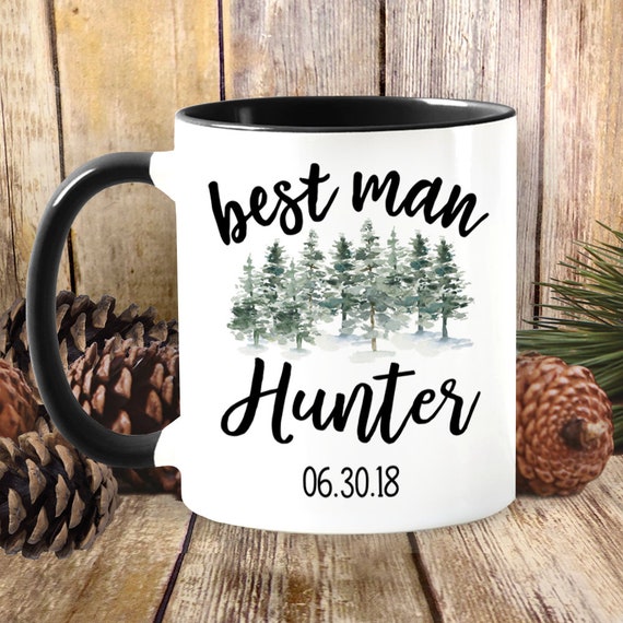 Best Man Mug With Flowers Personalized Name and Wedding Date | Etsy