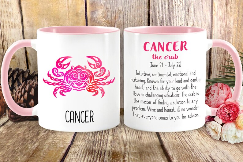 Cancer Zodiac Sign Mug - Symbol & Description (june 21 – July 22 ...