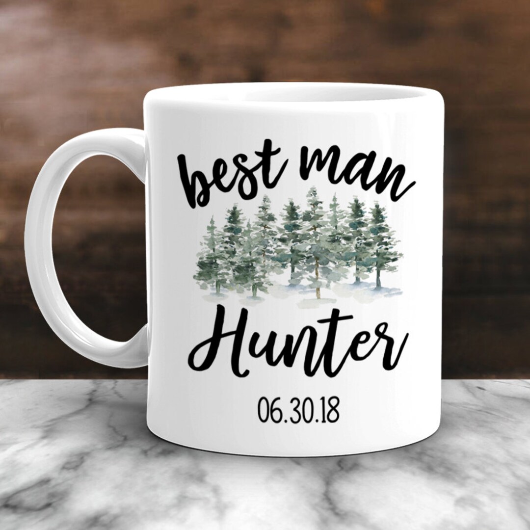 Best Man Mug With Flowers, Personalized Name and Wedding Date - Bridal ...