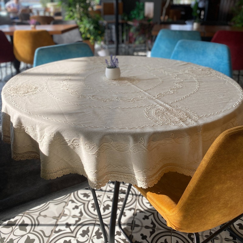 Embroidered Tablecloth - Etsy