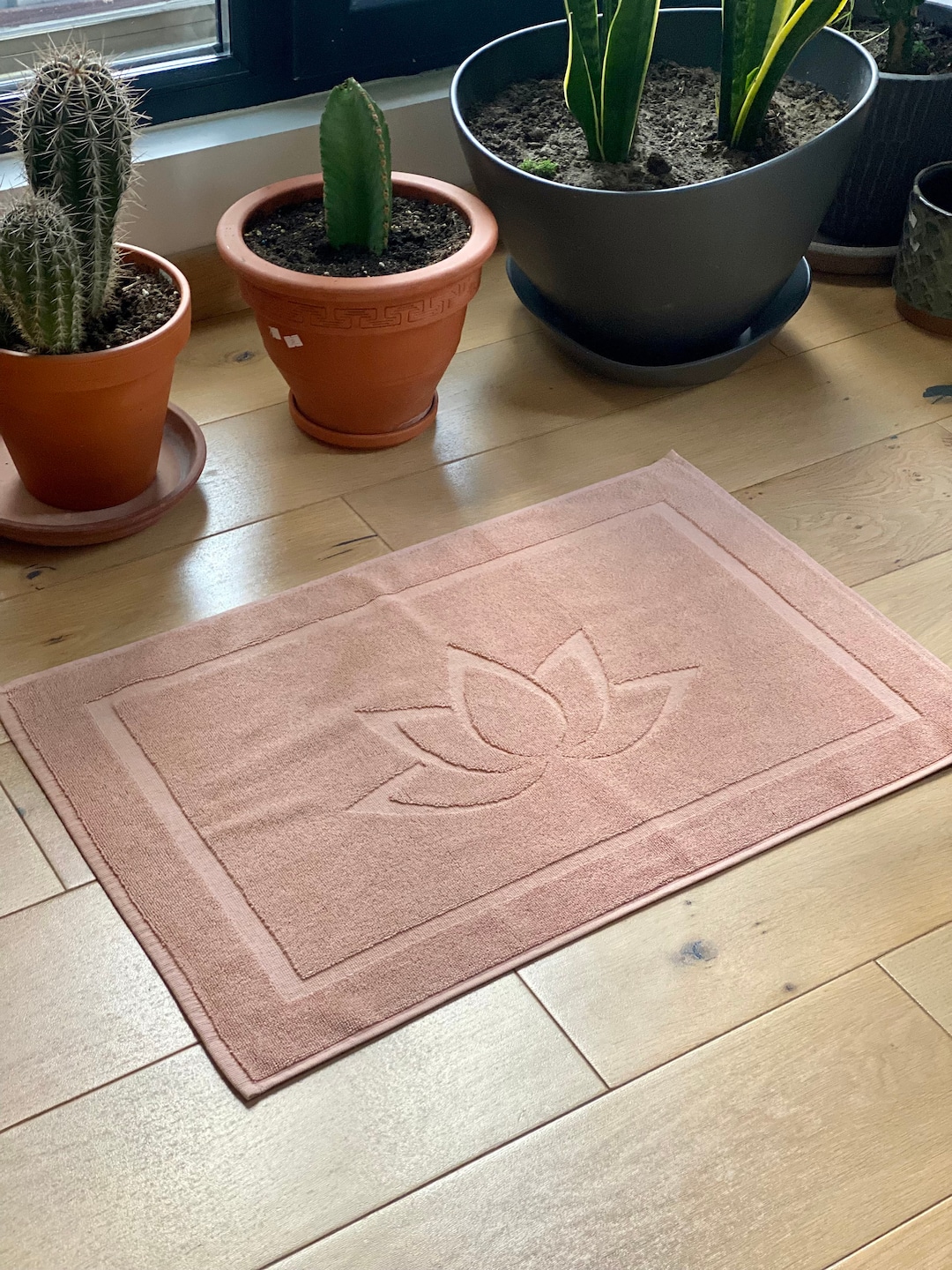 SET OF 2, Lotus Flower Series Bath Mat Towel, Foot Towel, Yoga Towel ...