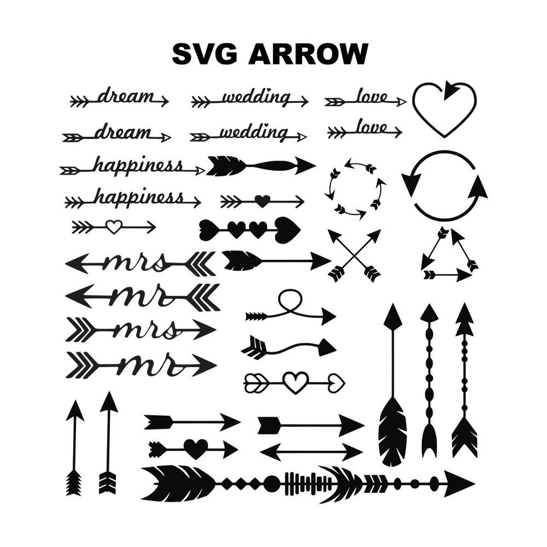 Kit 35 Arrows Svg File PNG File Cutting Machine File Arrow Illustration ...