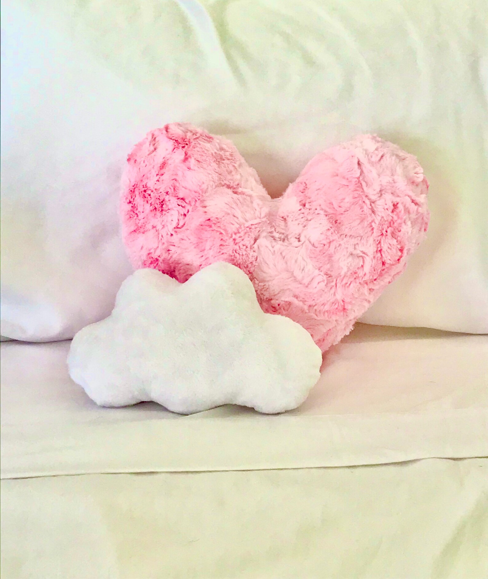 Pink Heart Pillow Heart Shaped Pillow Fluffy Heart Pillow - Etsy