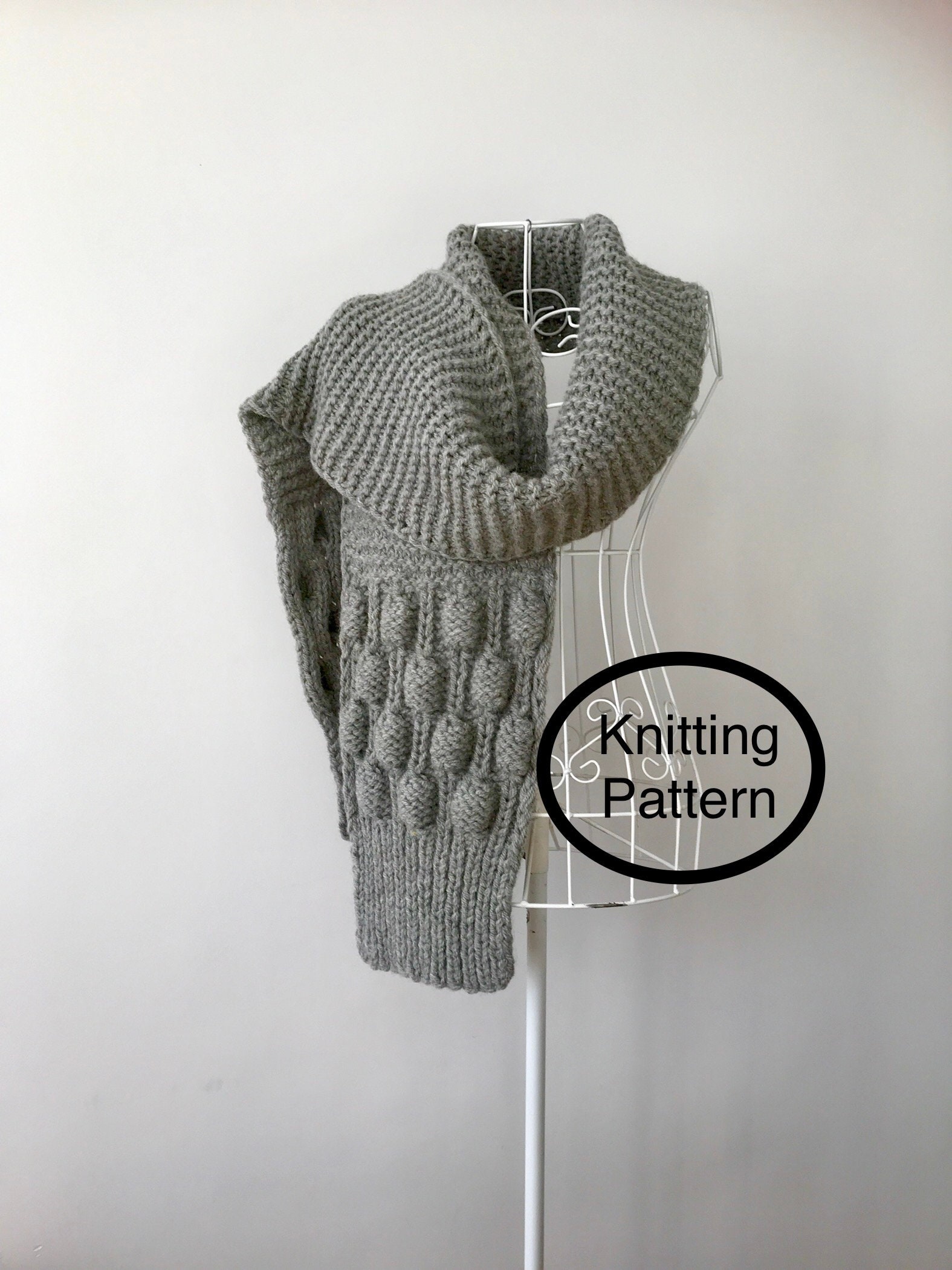 PDF Knitting Pattern Only.bubbles Scarf.knitted Oversized - Etsy
