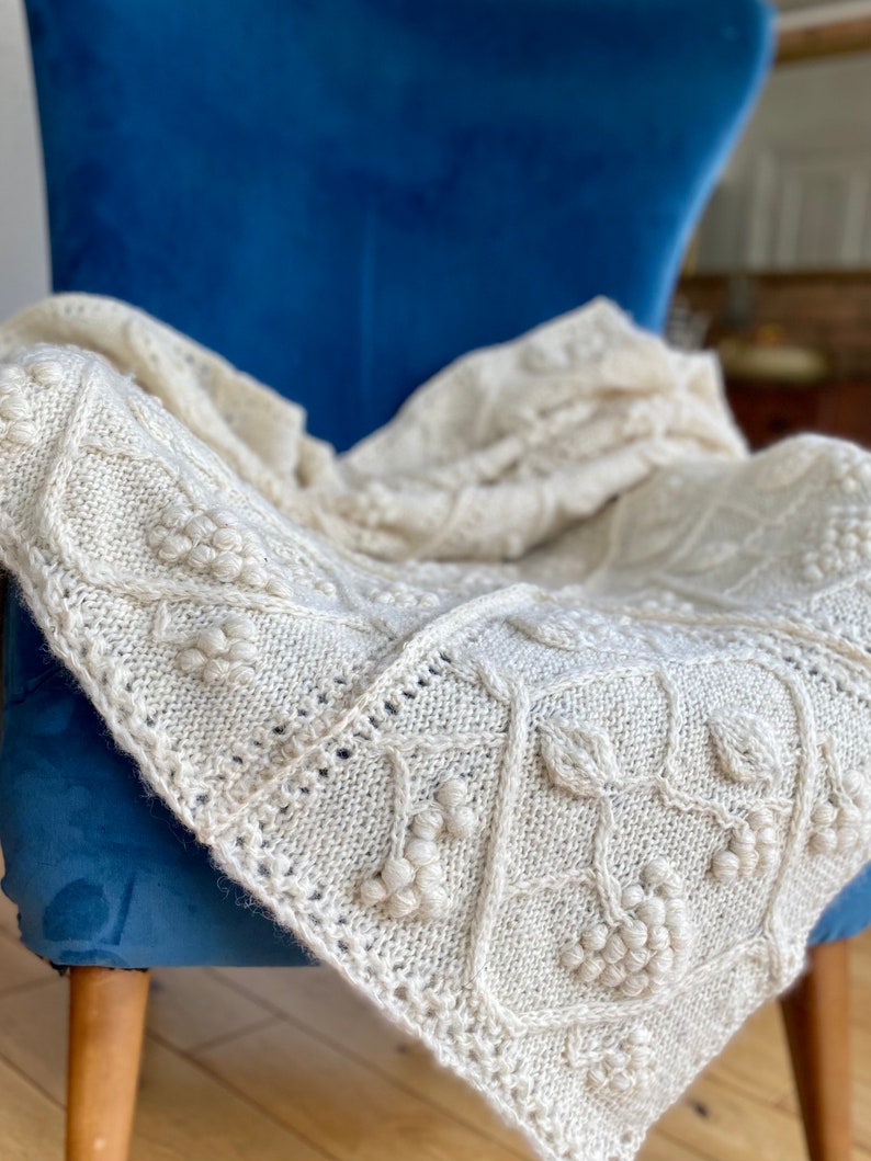 Vine Trellis Afghan Hand Knitted From Farmers Wool.rustic,countryside ...