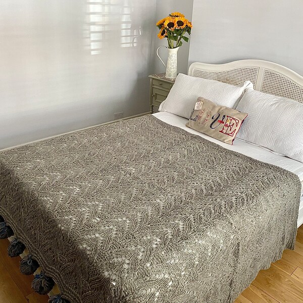 Knitted Bedspread - Etsy