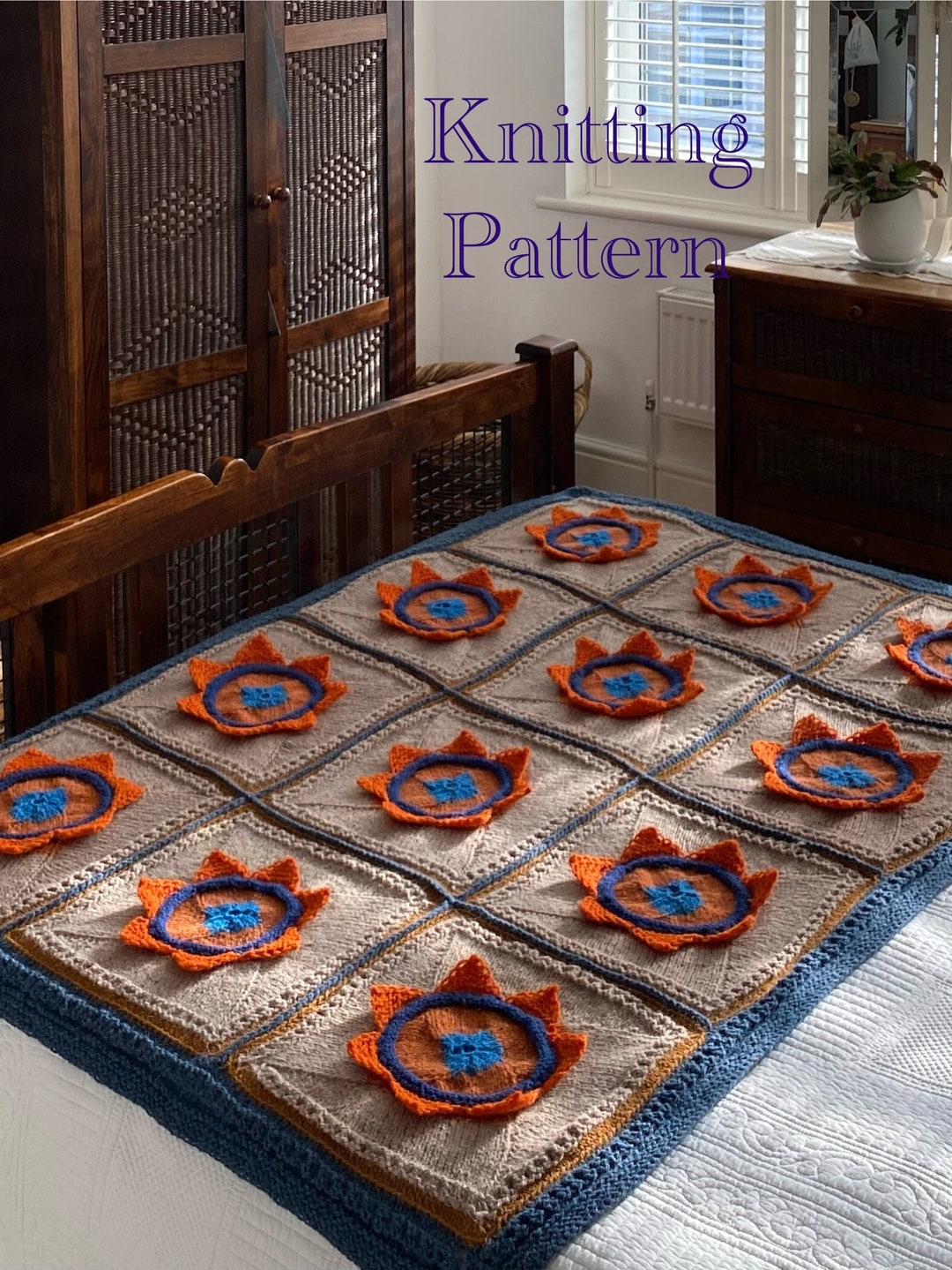 PDF Knitting Pattern Only in English.lotus Patchwork Afghan.simple ...