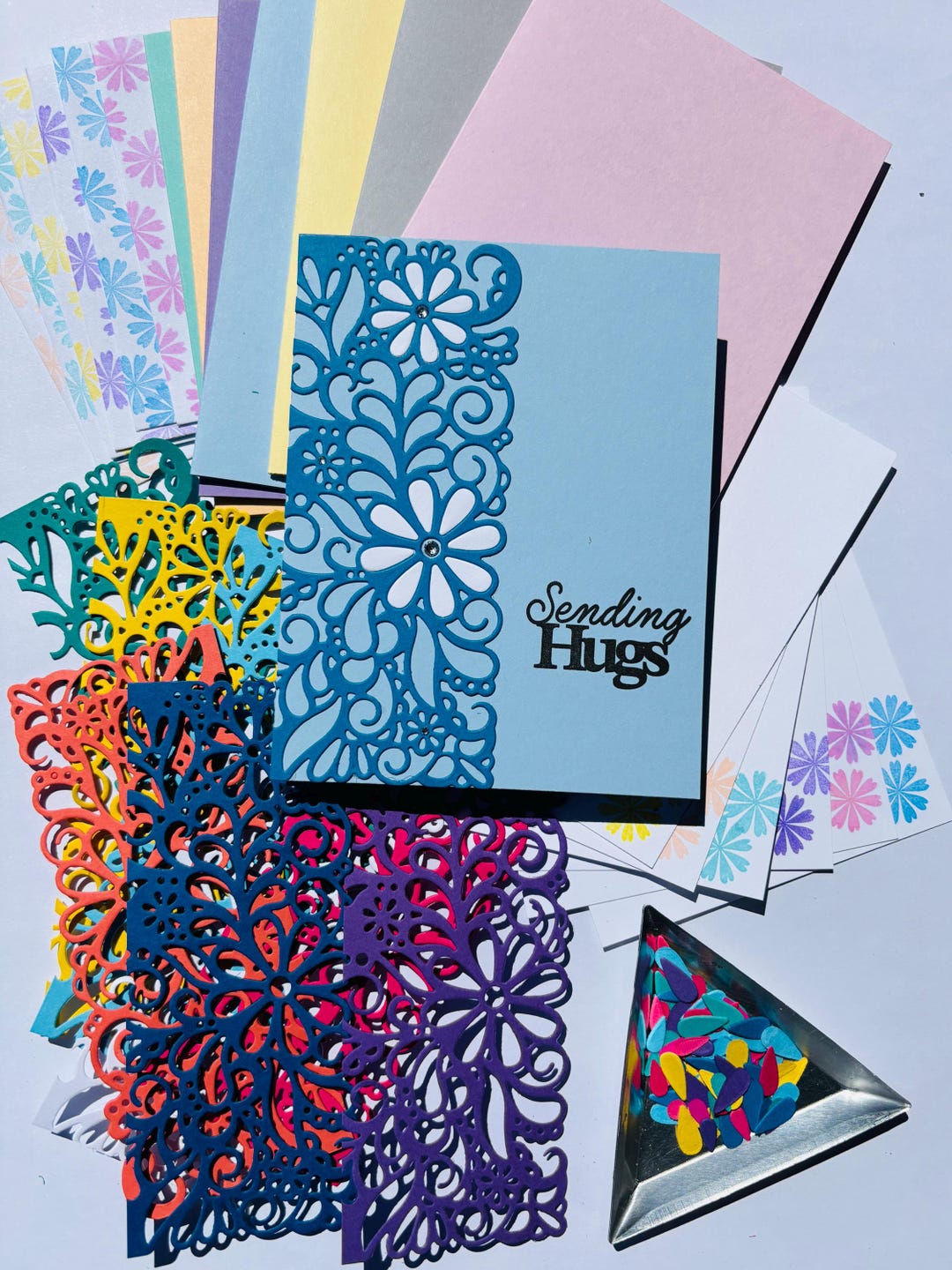 DIY Cardmaking Kit: Die-cut Inlaid Cards, Custom Sentiments - Etsy