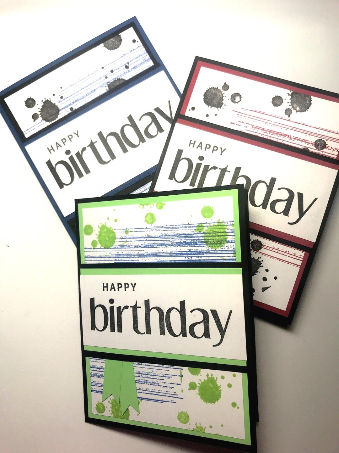Handmade Masculine Birthday Card: Custom Sentiment Options - Etsy