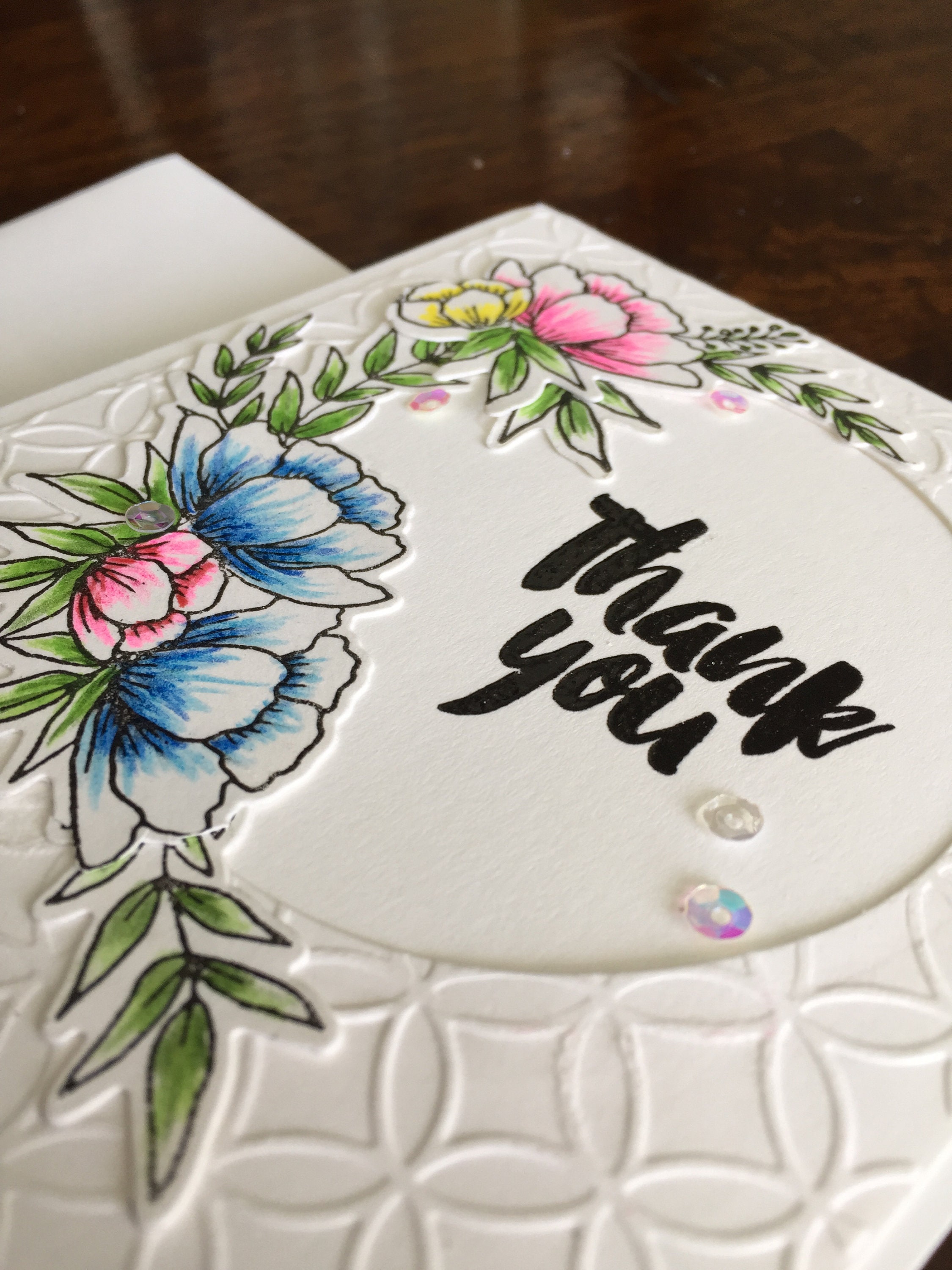 Handmade Card Stamped Card Hand Colored Card Custom Card - Etsy