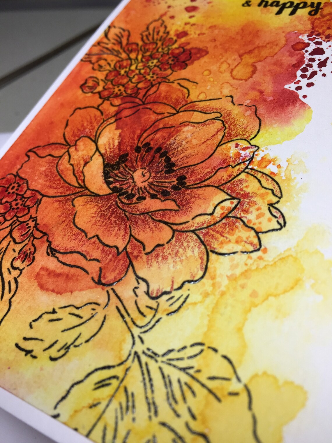 Handmade Card Stamped Card Watercolor Card Birthday Card - Etsy