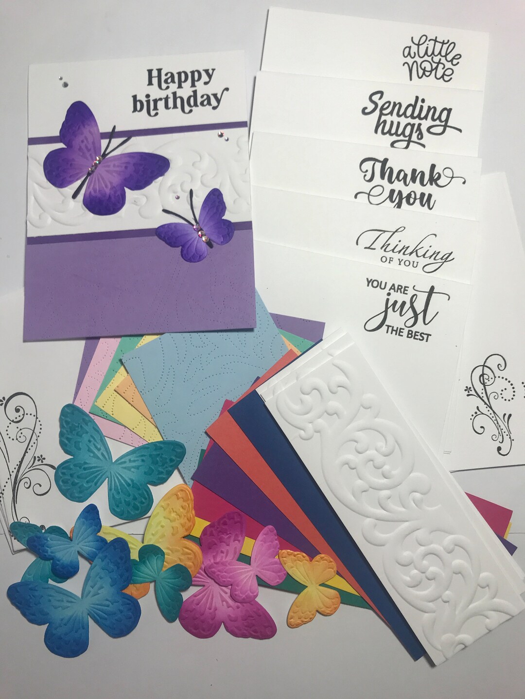DIY Butterfly Card Making Kit: Embossed Cards, Custom All Occasion ...