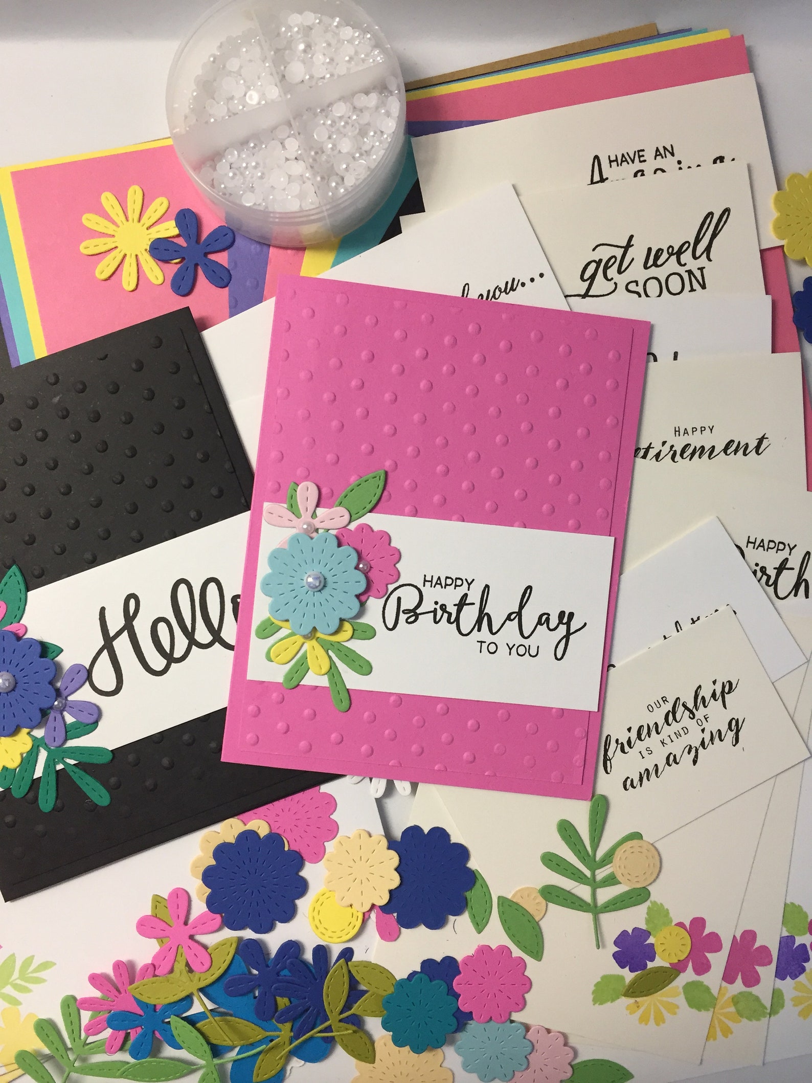 Handmade Card Kit Hand Stamped Card DIY Card Kit Custom - Etsy