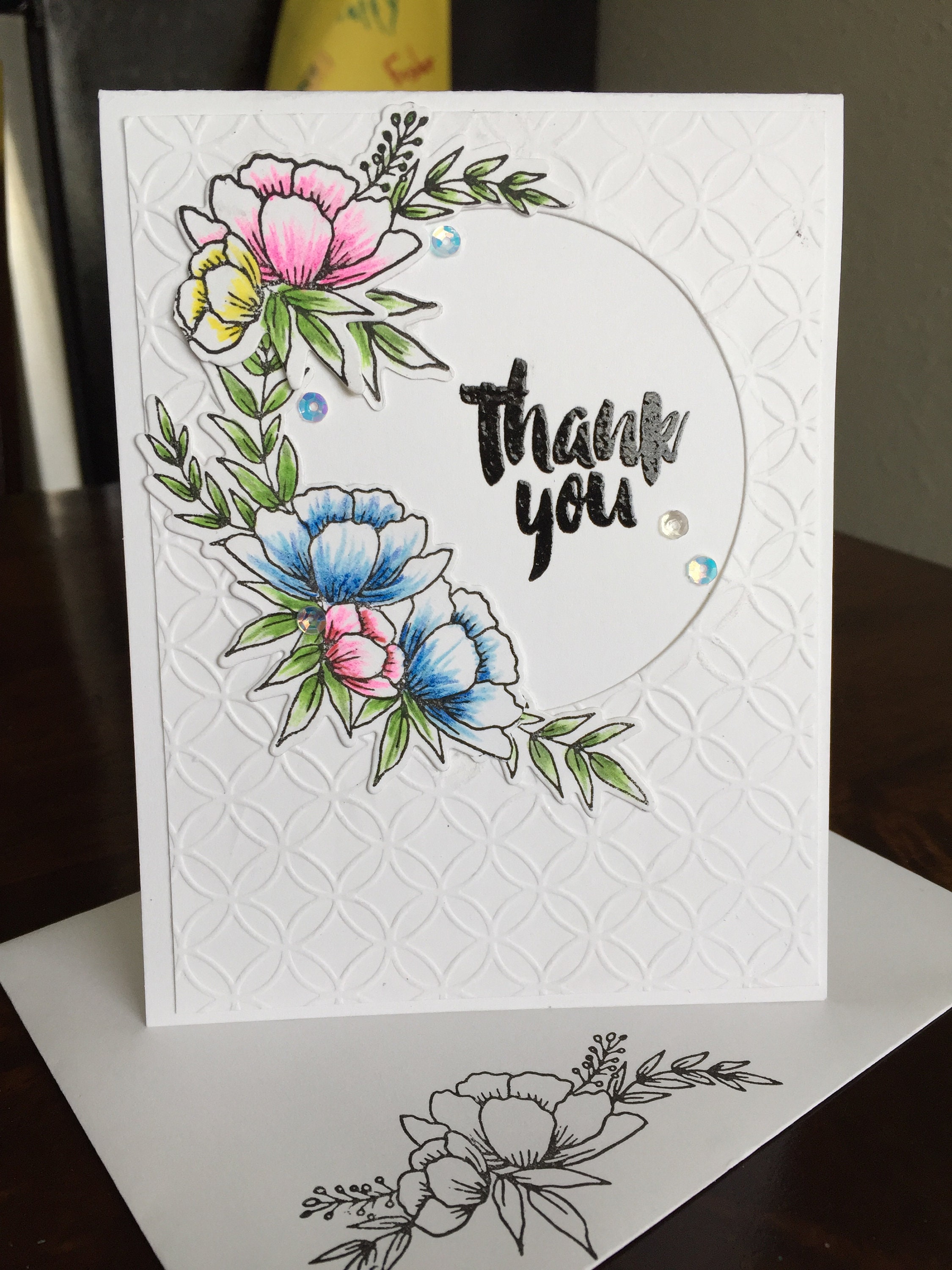 Handmade Card Stamped Card Hand Colored Card Custom Card - Etsy