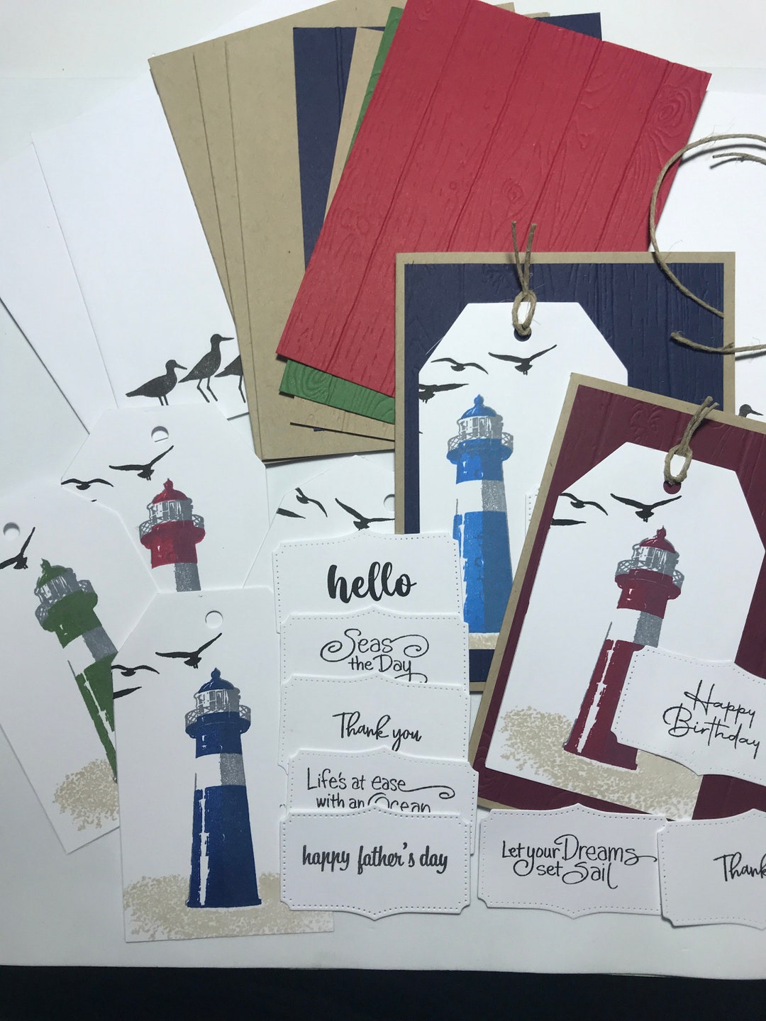 DIY Lighthouse Card Kit: Stampin up Embossed Cards - Etsy
