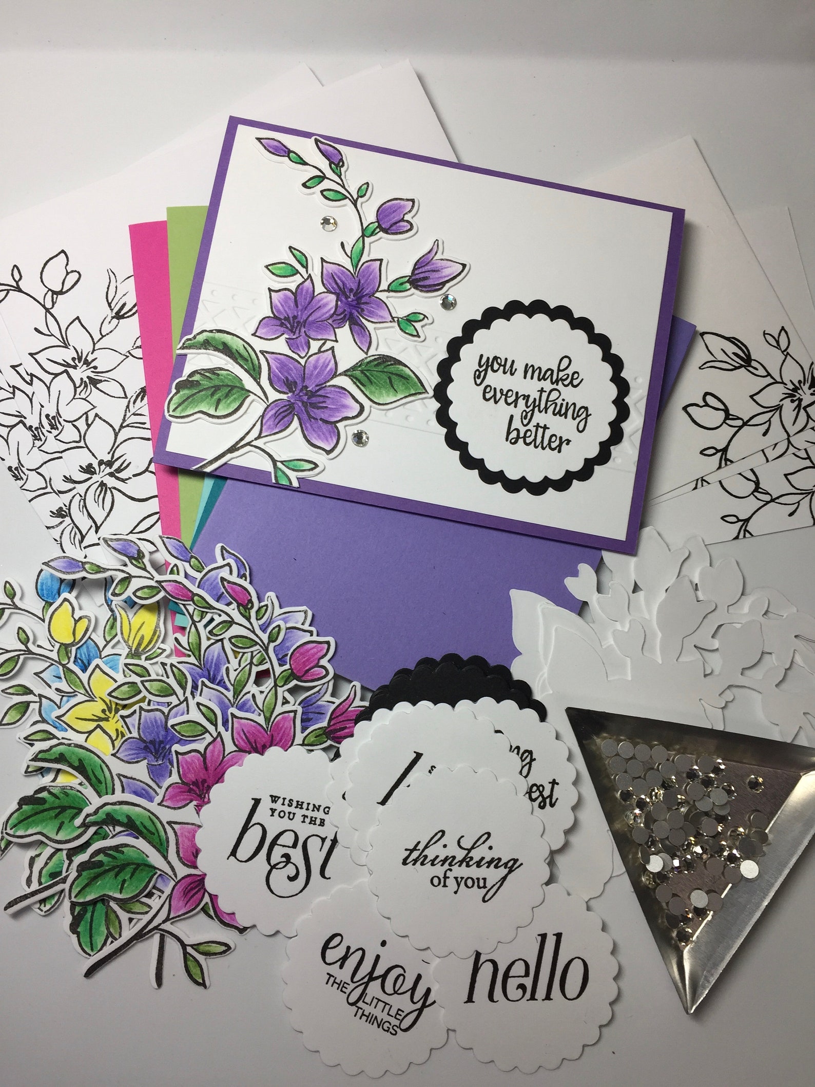 DIY Card Kit Stamped Card Kit Custom Card Kit Die Cut Card - Etsy