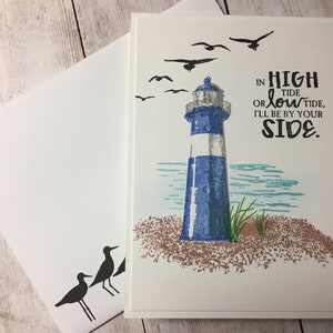 Handmade Card, Hand Stamped Card, Lighthouse Card, Father's Day Card ...