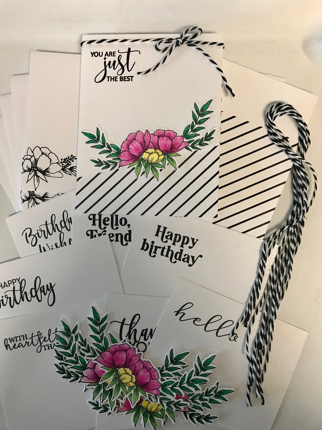 Handmade Card Kit, Stamped Card Kit, Custom Card Kit, DIY Card Kit, CP ...