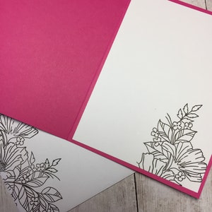 Handmade Card, Stamped Card, Hand Colored Card, Floral Card, Custom ...