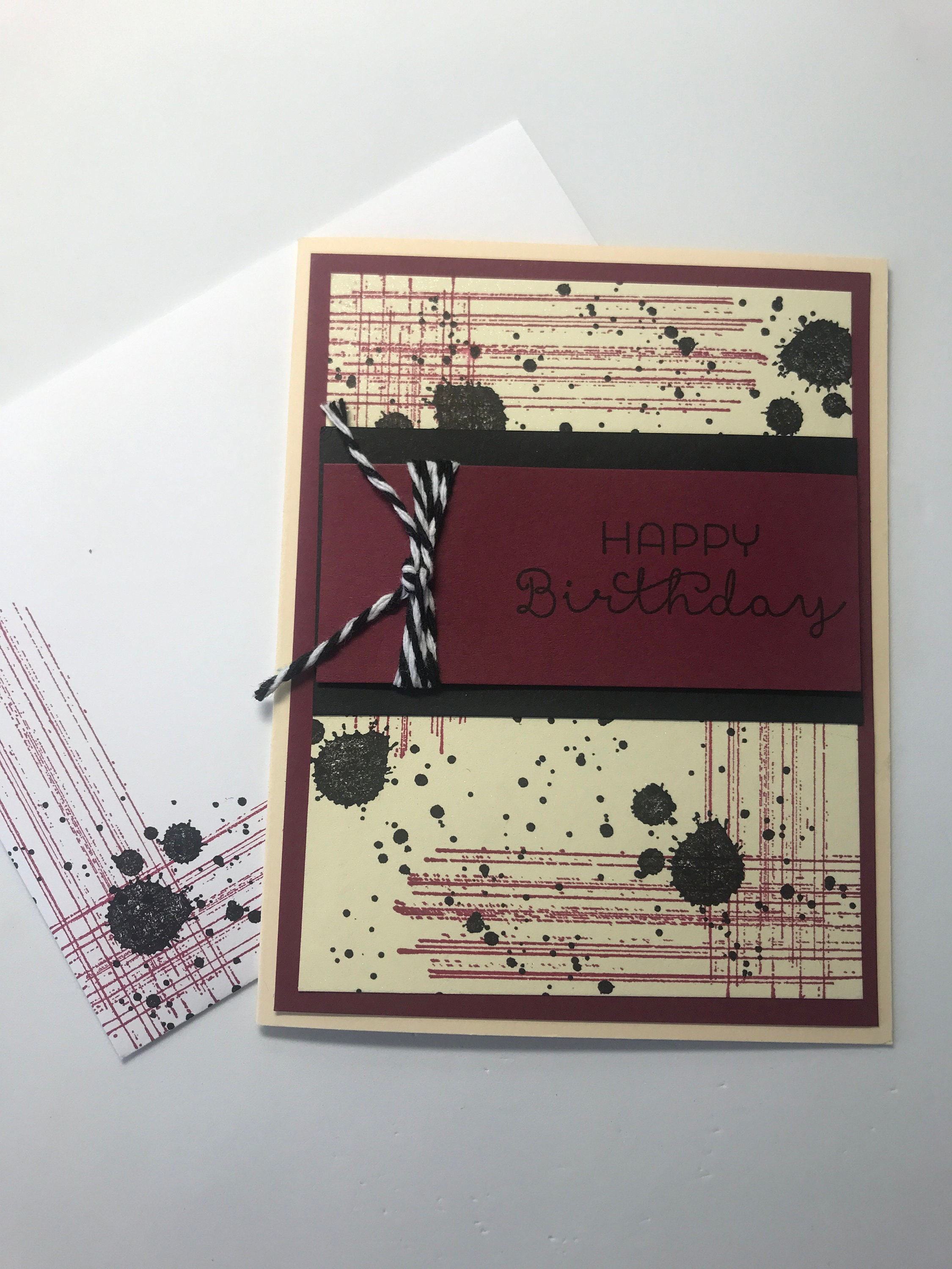 Handmade Birthday Card, Hand Stamped Birthday Card, Male Birthday Card ...