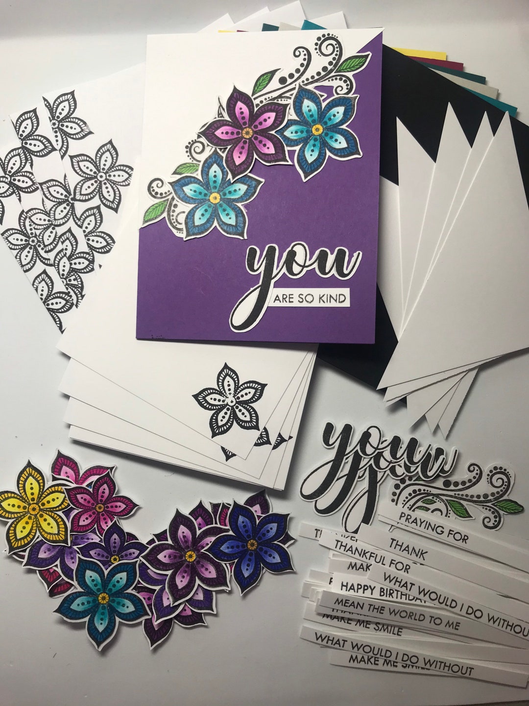 DIY Card Kit, Thank You Card Kit, Thinking of You Card, Birthday Card ...