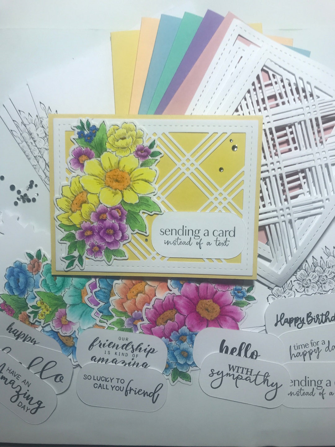 DIY Floral Card Making Kit: Custom All Occasion Sentiments, Handmade ...