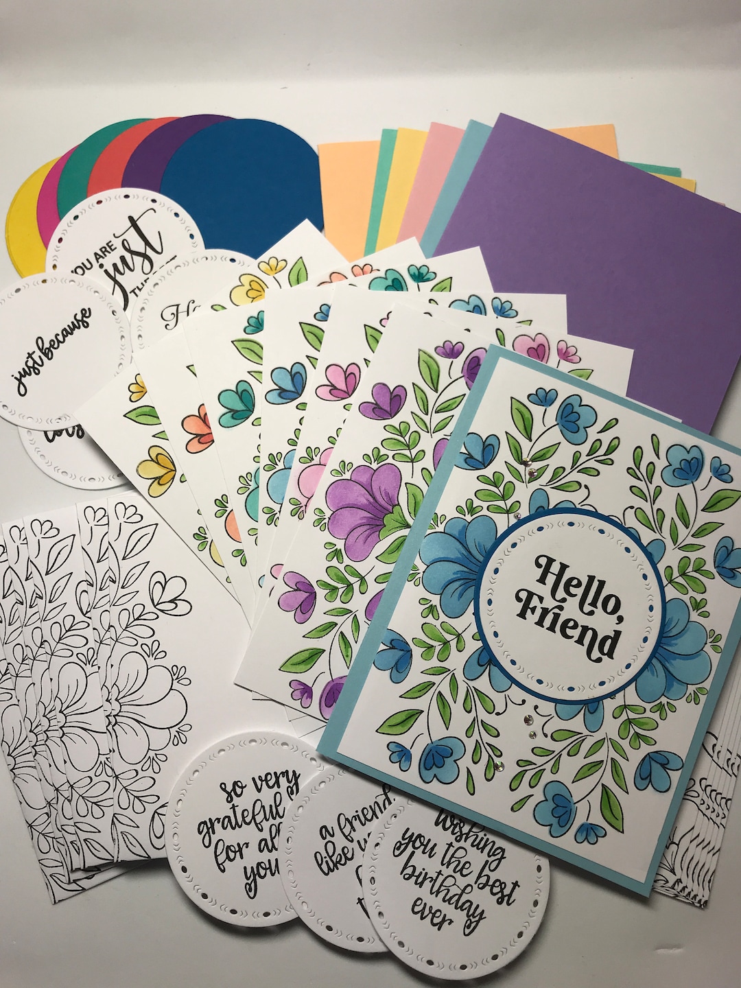Floral DIY Card Making Kit: Custom All Occasion Sentiments - Etsy