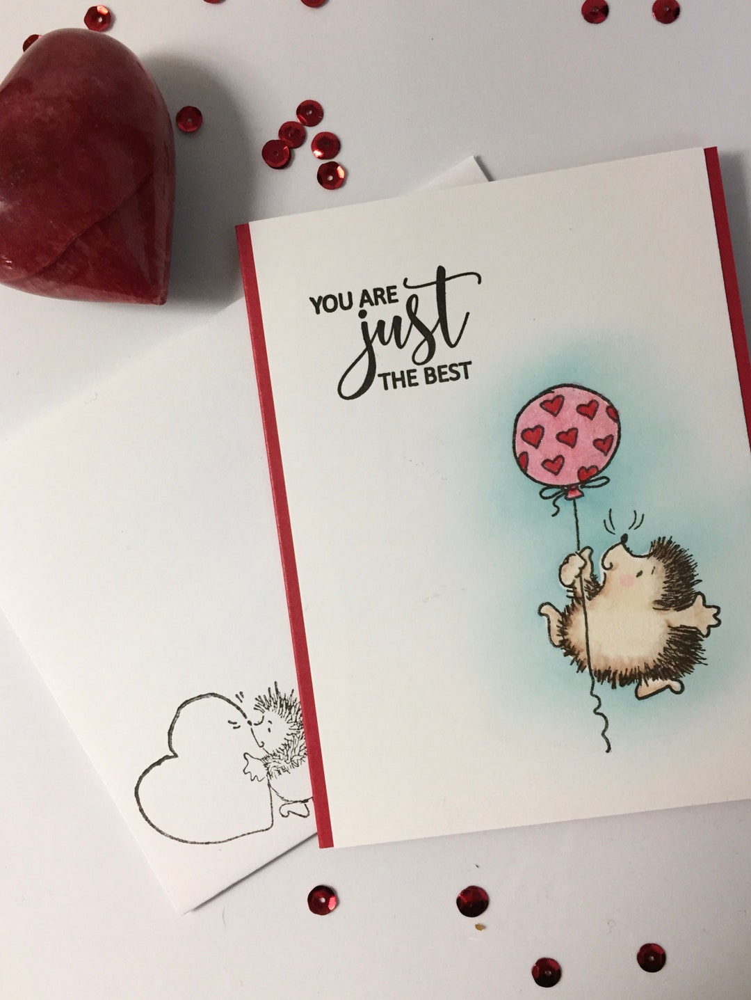 Handmade Card, Hand Stamped Card, Valentine's Day Card, Love Card ...