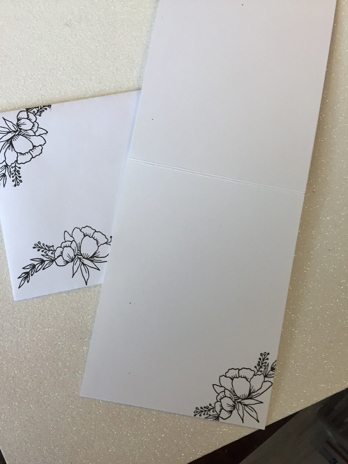 Handmade Card Stamped Card Floral Card Striped Card Love | Etsy