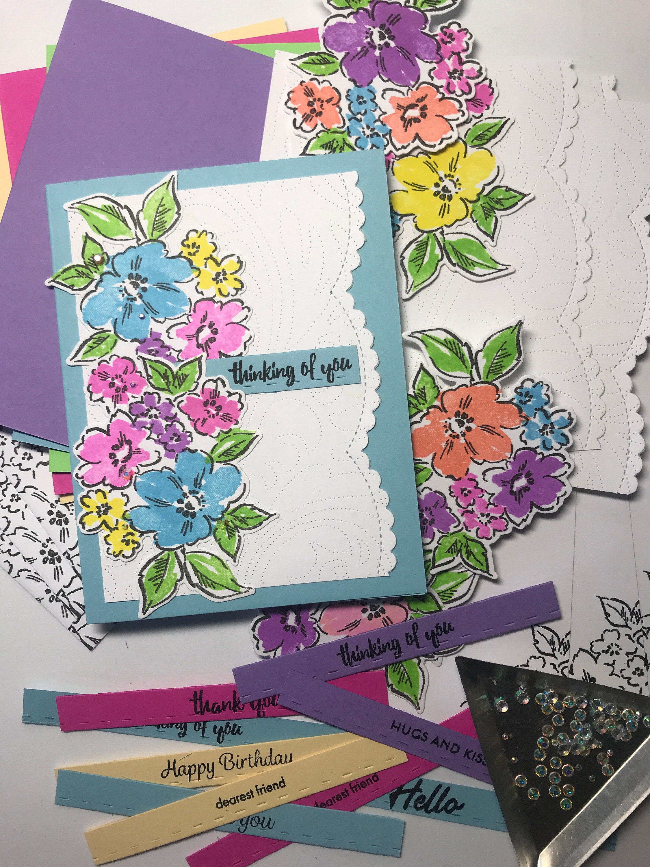 DIY Card Kit Birthday Card Kit Thank You Card Kit Thinking - Etsy