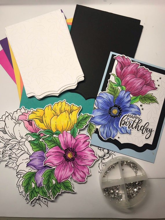 DIY Card Kit Handmade Card Kit Birthday Card Kit Thank You - Etsy