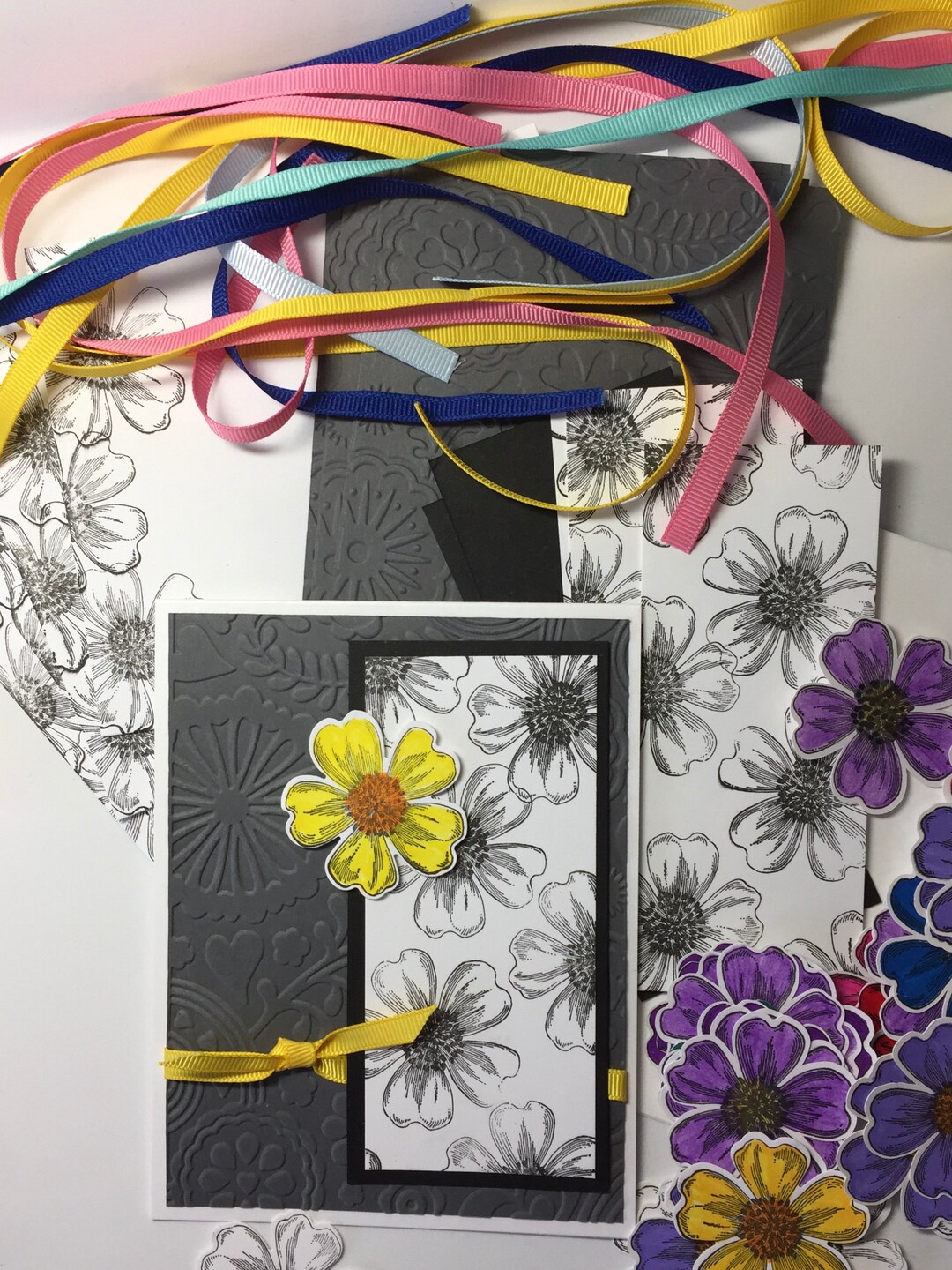Card Kit, Stamped Card Kit, Handmade Card Kit, Embossed Card Kit, Pre ...