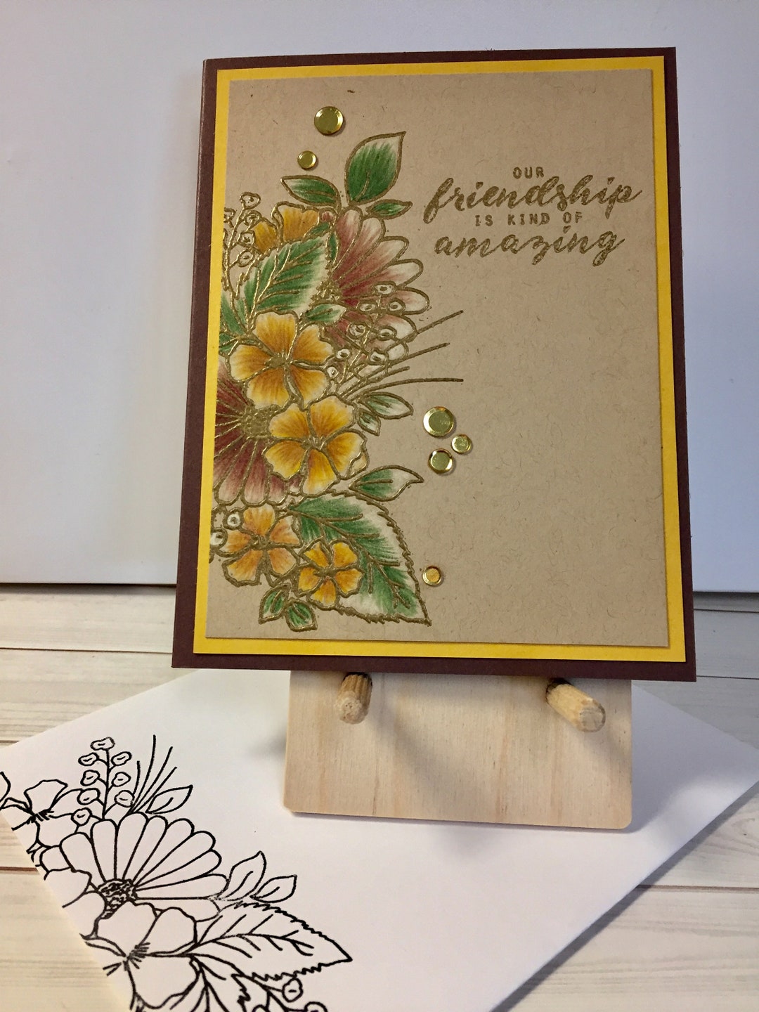 Handmade Card, Hand Stamped Card, Embossed Card, Hand-colored Card ...