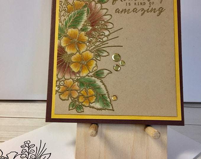 Handmade Card, Hand Stamped Card, Embossed Card, Hand-colored Card ...