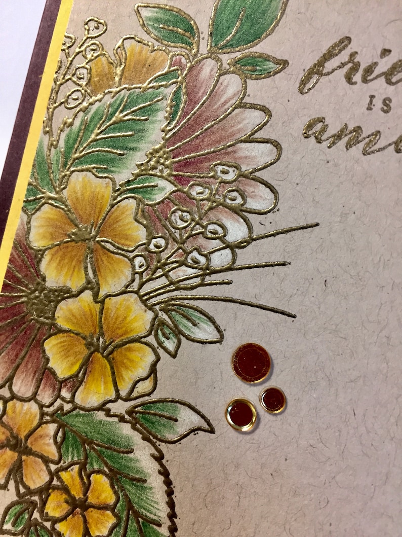 Handmade Card Hand Stamped Card Embossed Card Hand-colored - Etsy