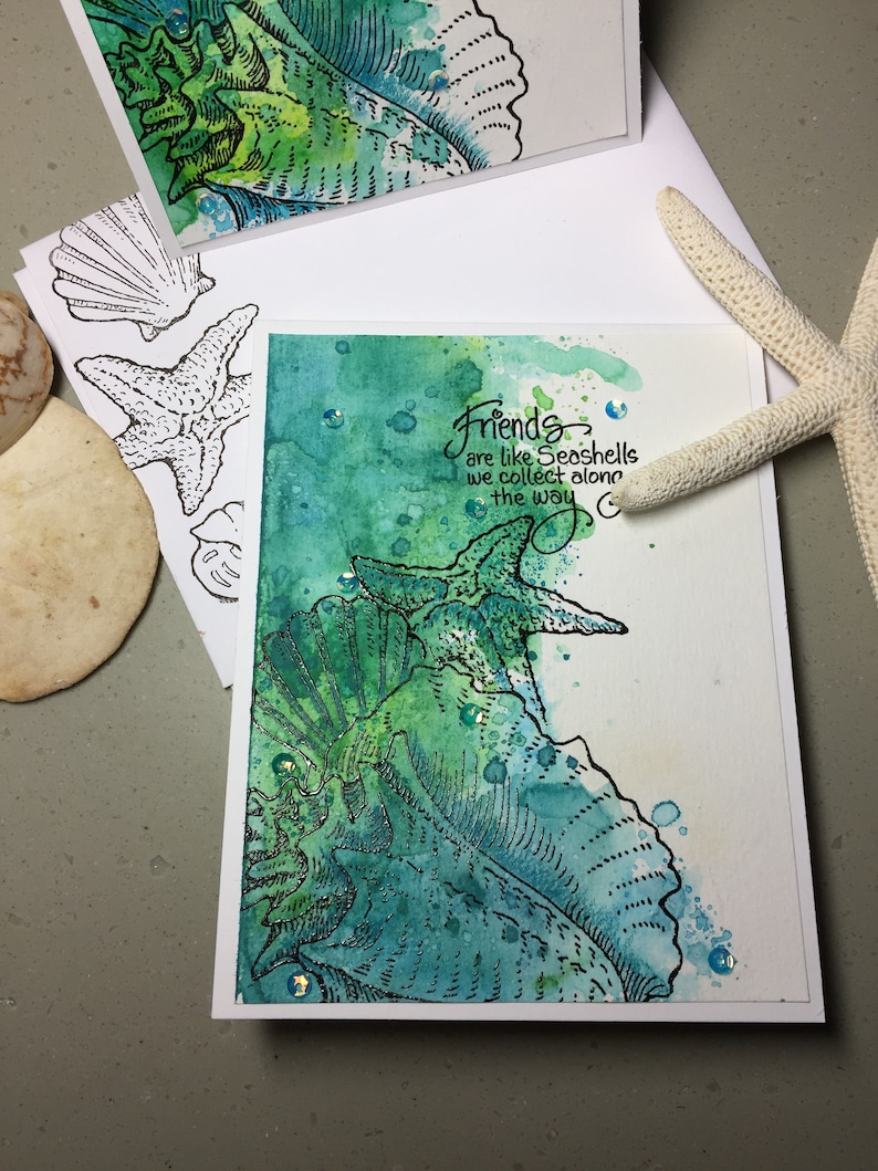 Handmade Card Watercolor Card Ocean Card Friendship Card - Etsy