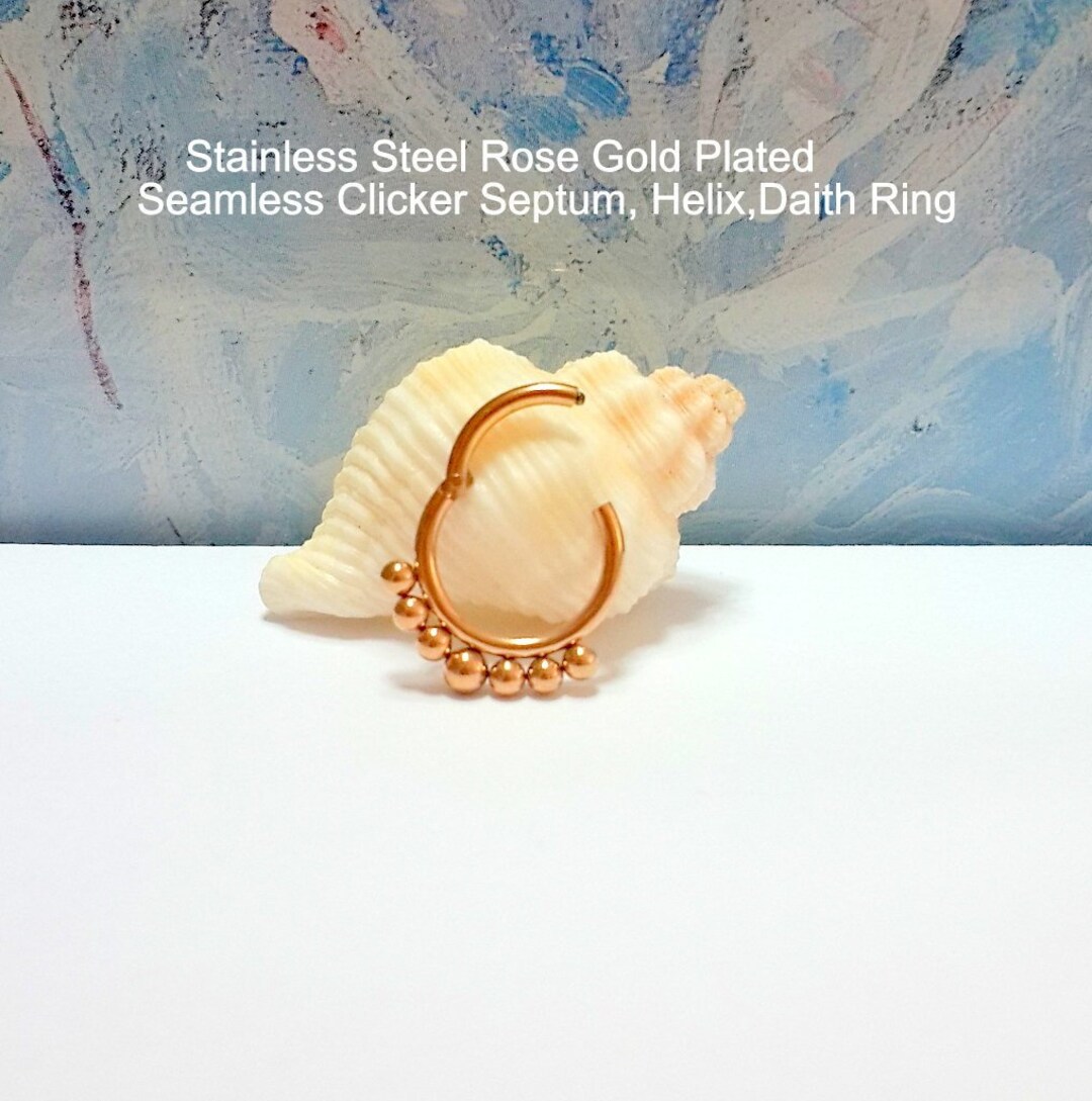 Stainless Steel Rose Gold Plated Helix Ring 16 Gauge Ear - Etsy
