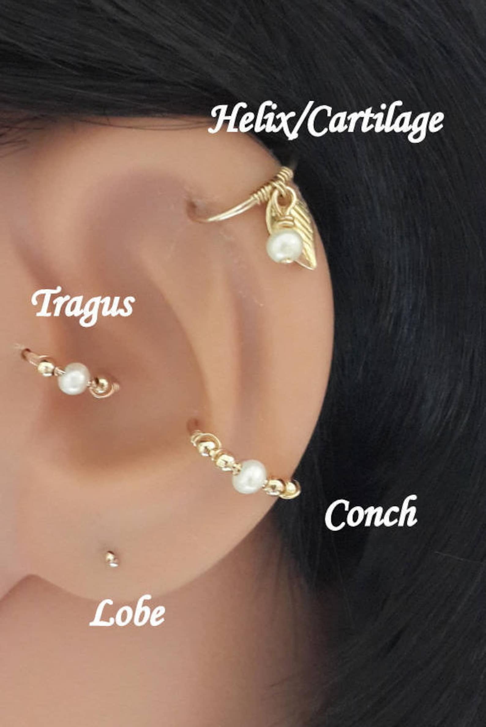 Freshwater Pearl Conch Ring Gold Conch Hoop Conch Jewelry - Etsy