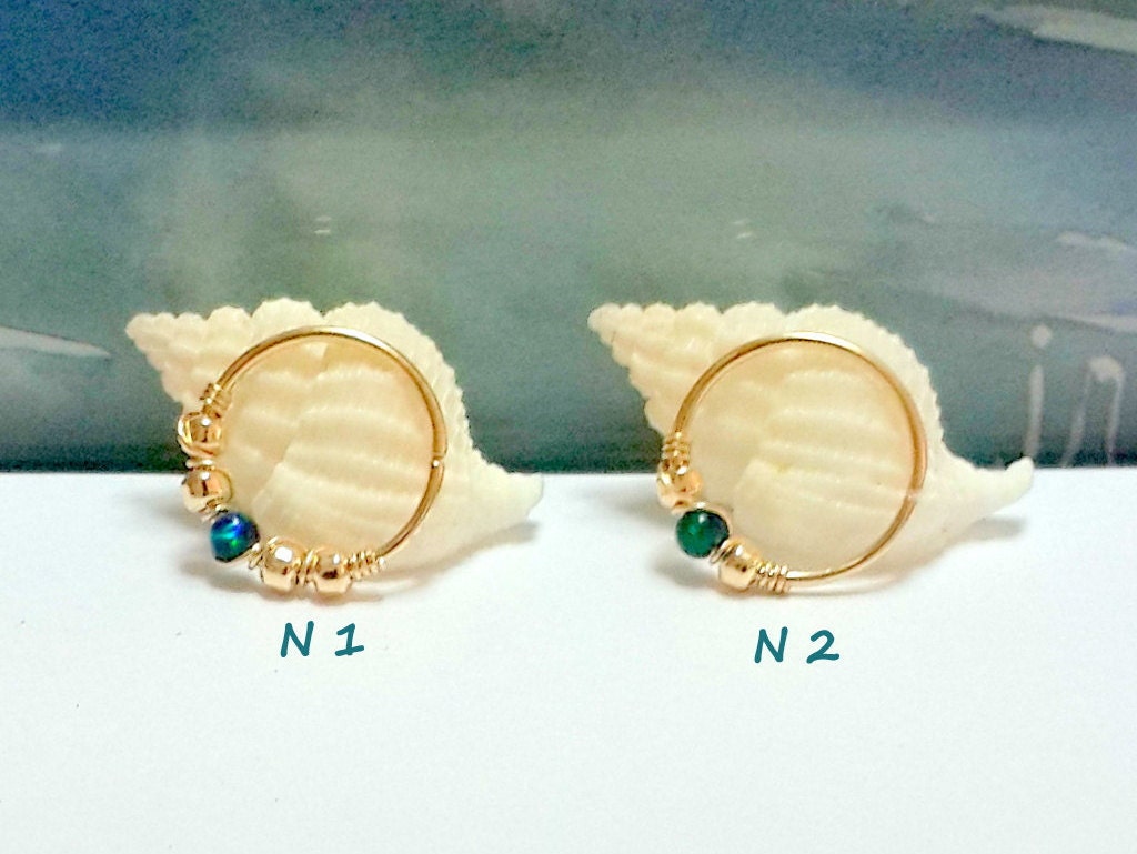 SALE Green-Blue Opal 2mm septum ringnose piercing20 22 | Etsy